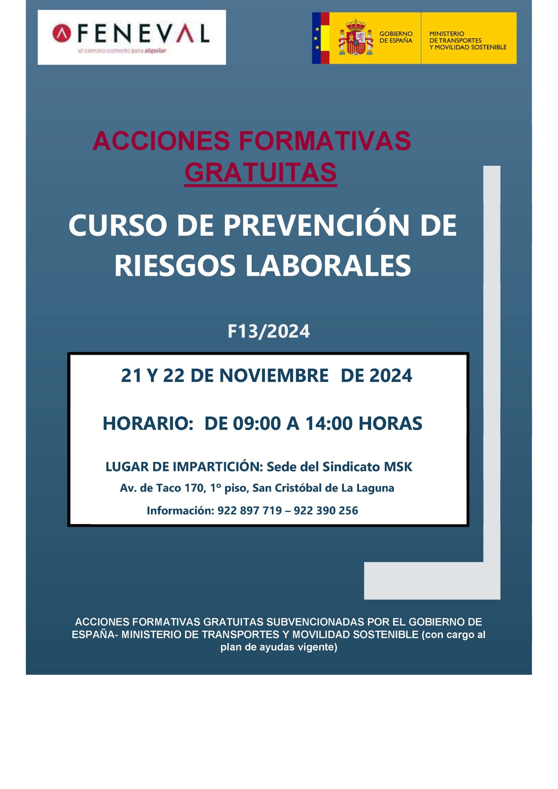 Curso de Prevención de Riesgos Laborales - Movimiento Sindical Canario